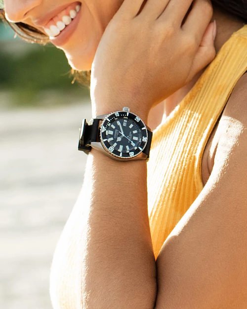 Promaster Fujitsubo Black Dial Polyurethane Strap NB6021-17E Promaster Fujitsubo Black Dial Polyurethane Strap NB6021-17E